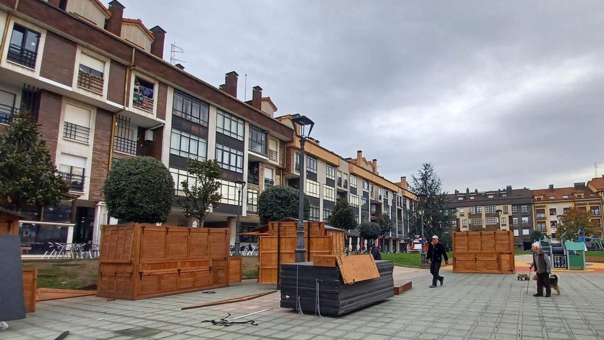 Comienza el montaje del mercadillo "Llanera Navidad", que abre este fin ...