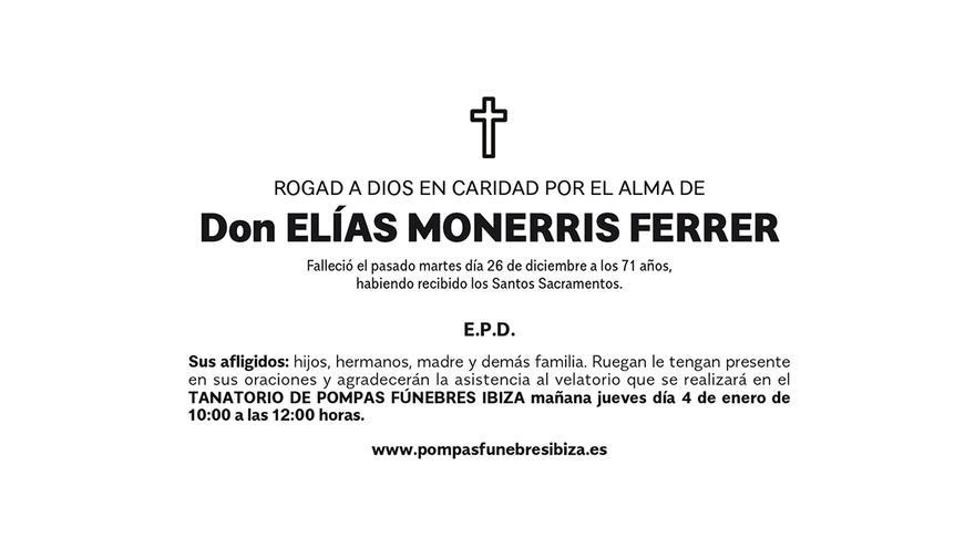 Esquela Elías Monerris Ferrer - Diario de Ibiza