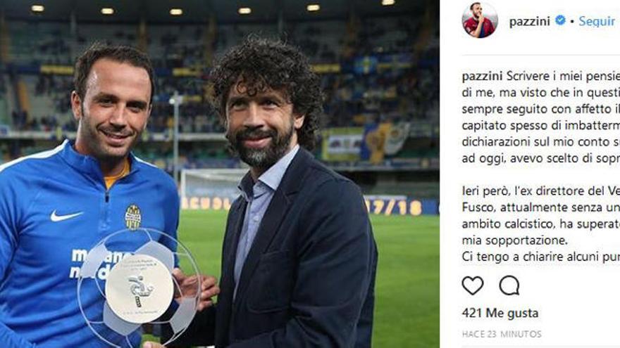 La dura respuesta de Giampaolo Pazzini a Filippo Fusco, exdirector ...