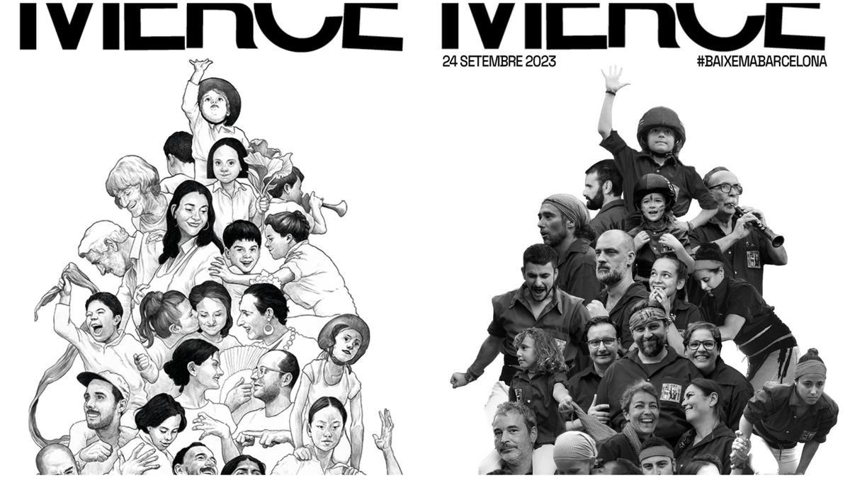 Los castellers de Gràcia sorprenden con su propio cartel de la Mercè y ...