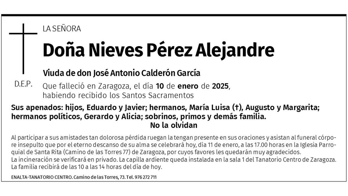 Doña Nieves Pérez Alejandre