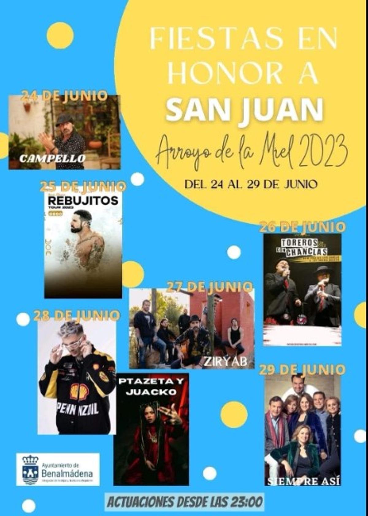 Feria de San Juan en Arroyo de la Miel: Miguel Campello, Rebujitos, Toreros&Chanclas, Ptazeta ...