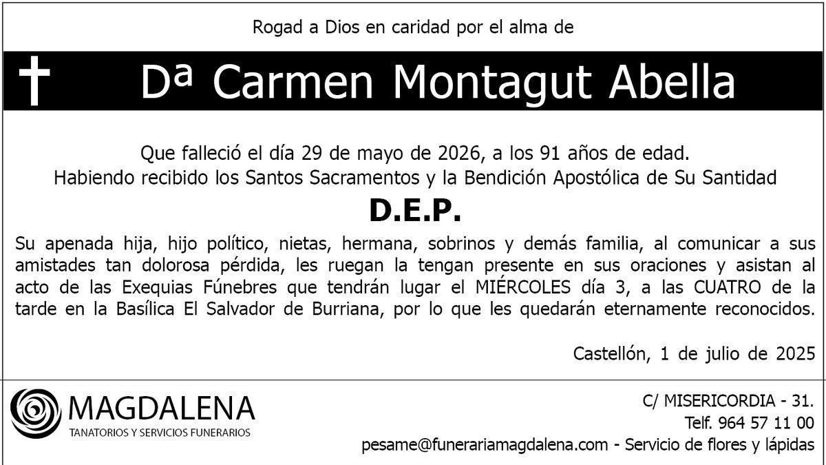 Dª Carmen Montagut Abella