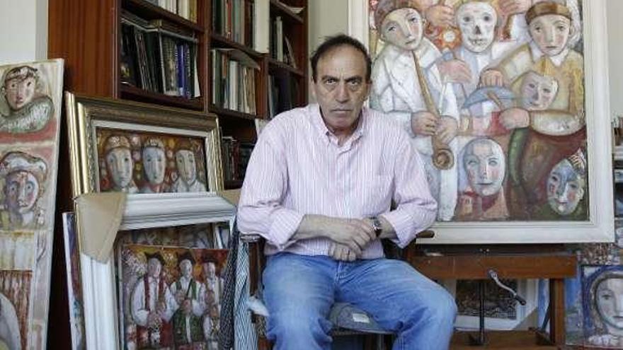 El artista baionés Caíno expone sus obras en la Casa de Galicia en Madrid