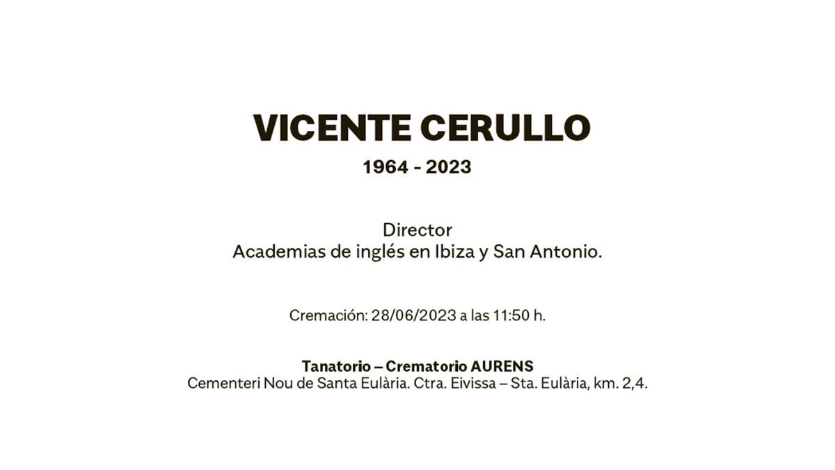 Esquela Vicente Cerullo