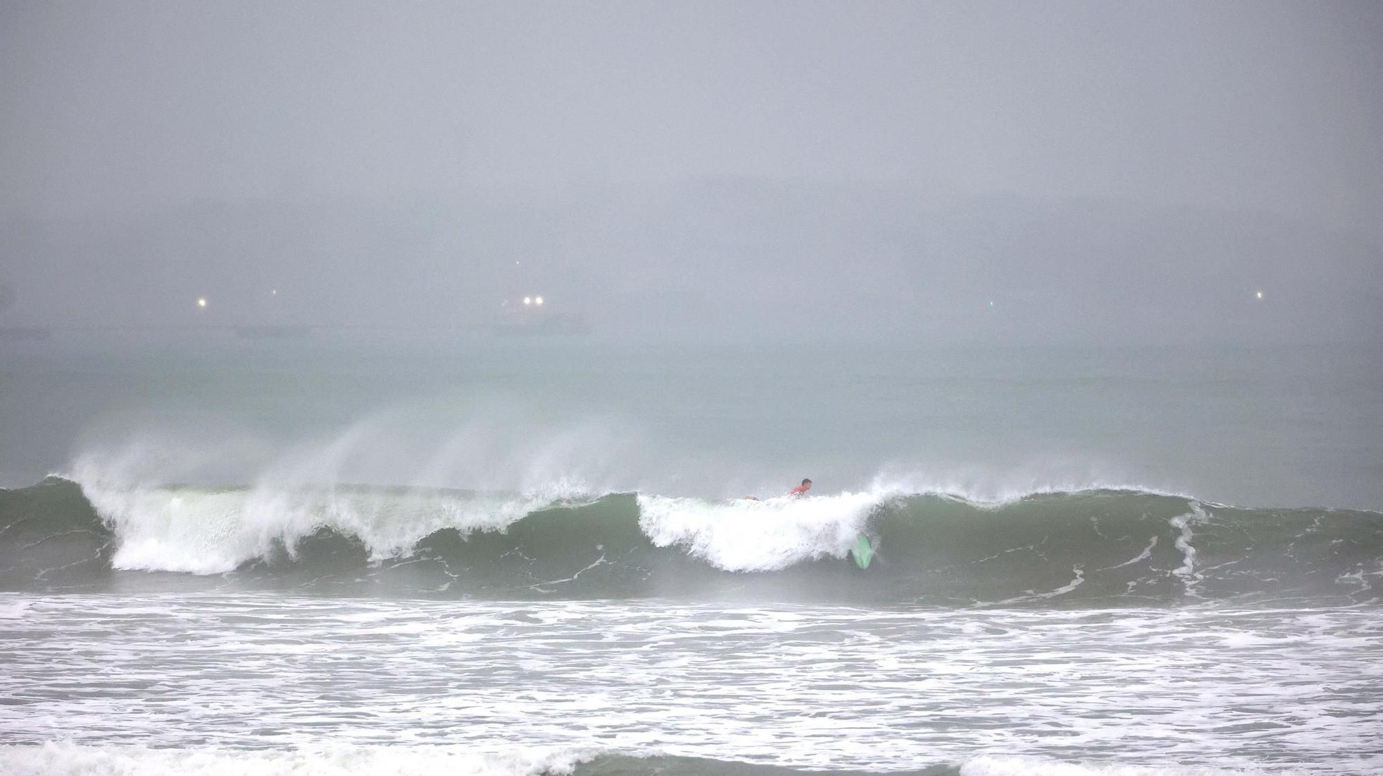 Temporal de viento y lluvia en A Coruña