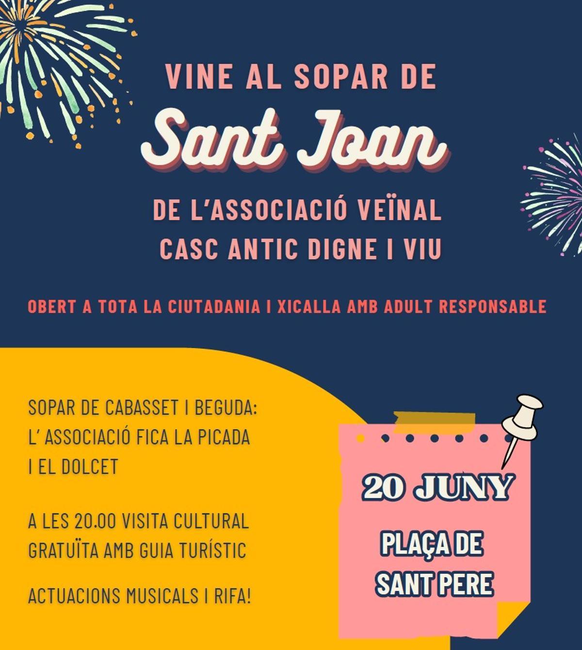 La Associació Veïnal Casc Antic Digne i Viu celebra Sant Joan con una ...