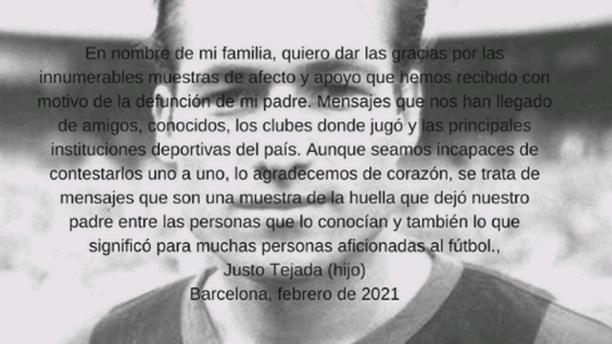 La familia Tejada, “agradecida” por las múltiples muestras de afecto ...