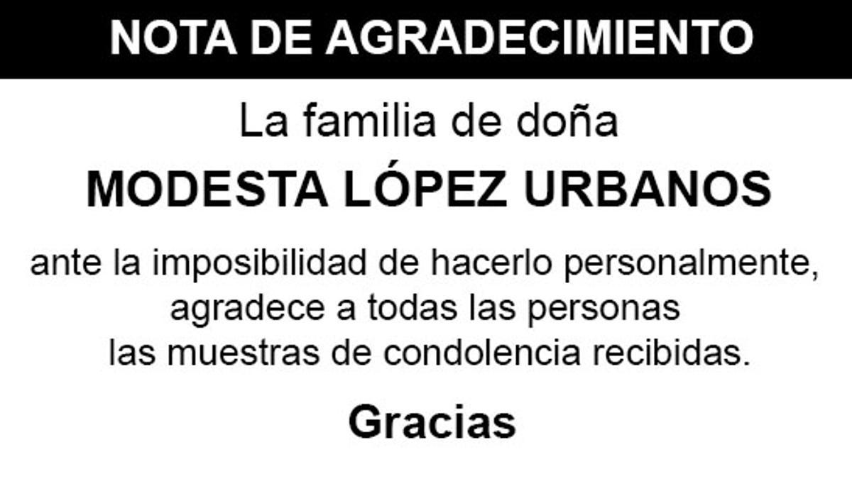 Nota Modesta López Urbanos