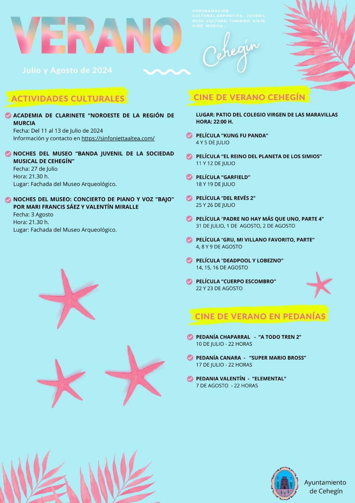 Actividades de verano en Cehegín