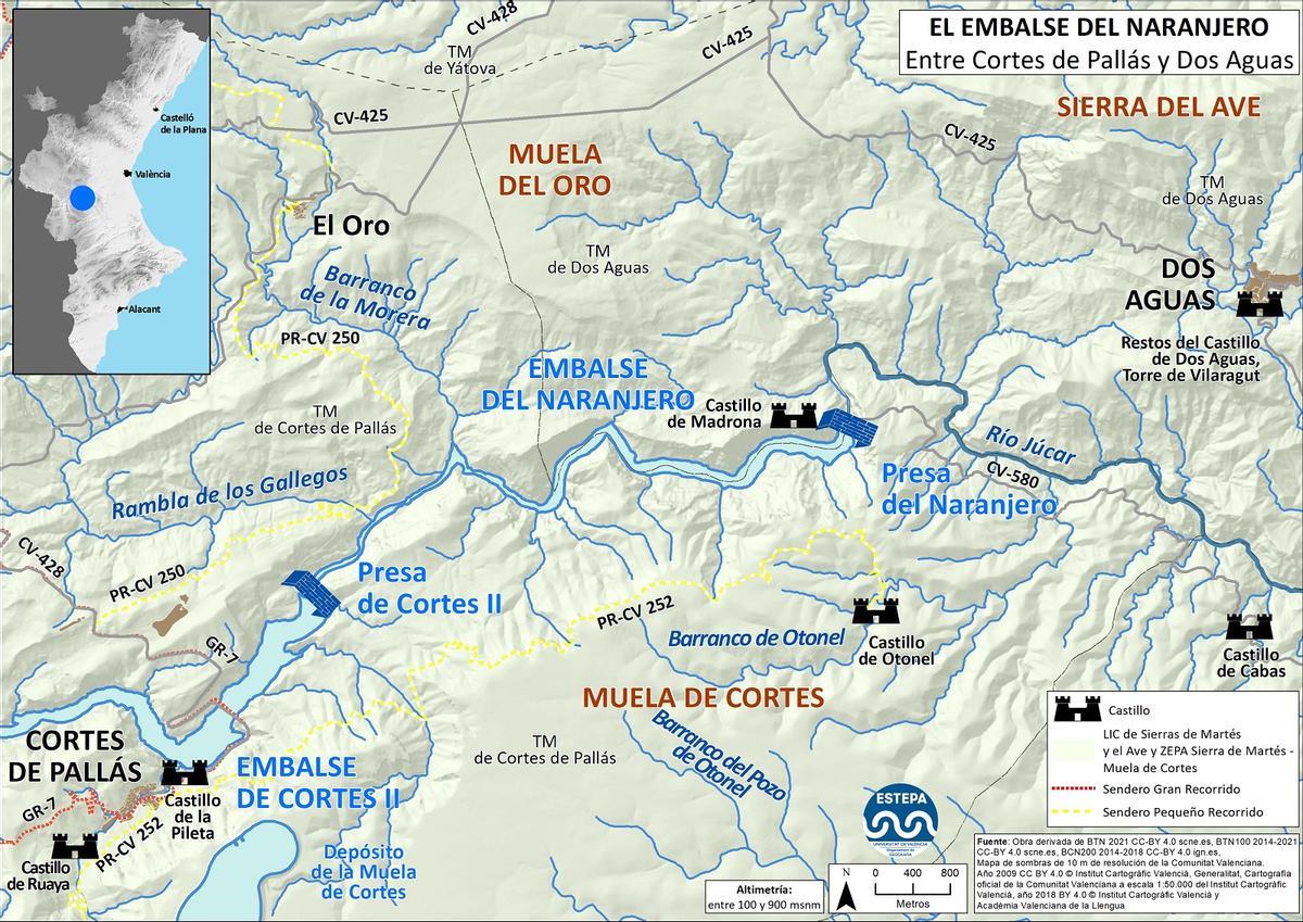 El embalse del Naranjero: Presa en el cañón del Júcar