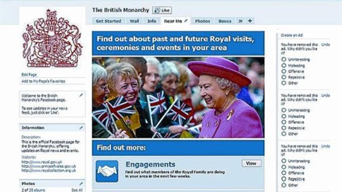Isabel II abre una página en 'Facebook' - El Periódico