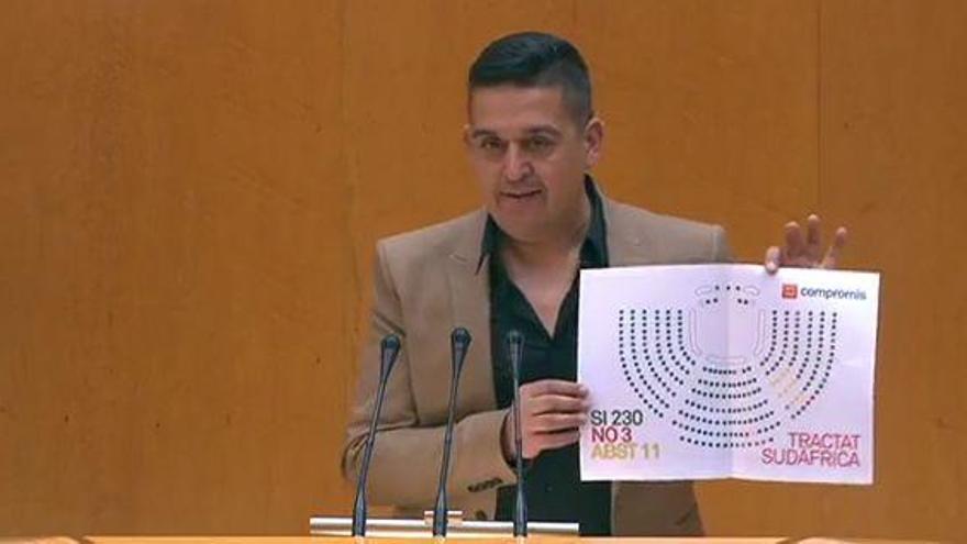 Mulet 'invierte' un minuto en el Senado en decir solo "Catalunya"