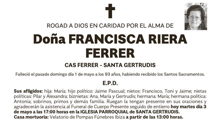 Doña Francisca Riera Ferrer - Diario de Ibiza
