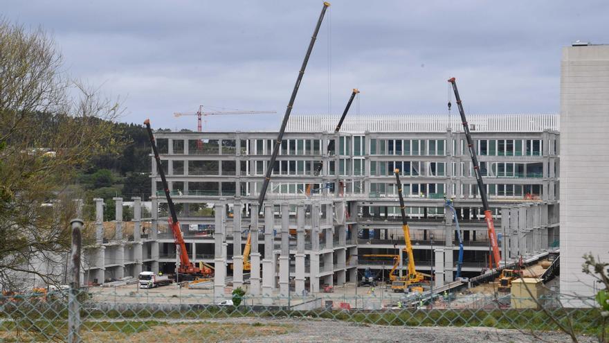 Obras del nuevo edificio de Inditex en Arteixo, en A Coruña
