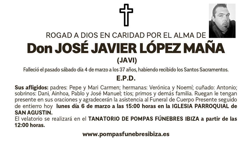 Esquela José Javier López Maña - Diario de Ibiza