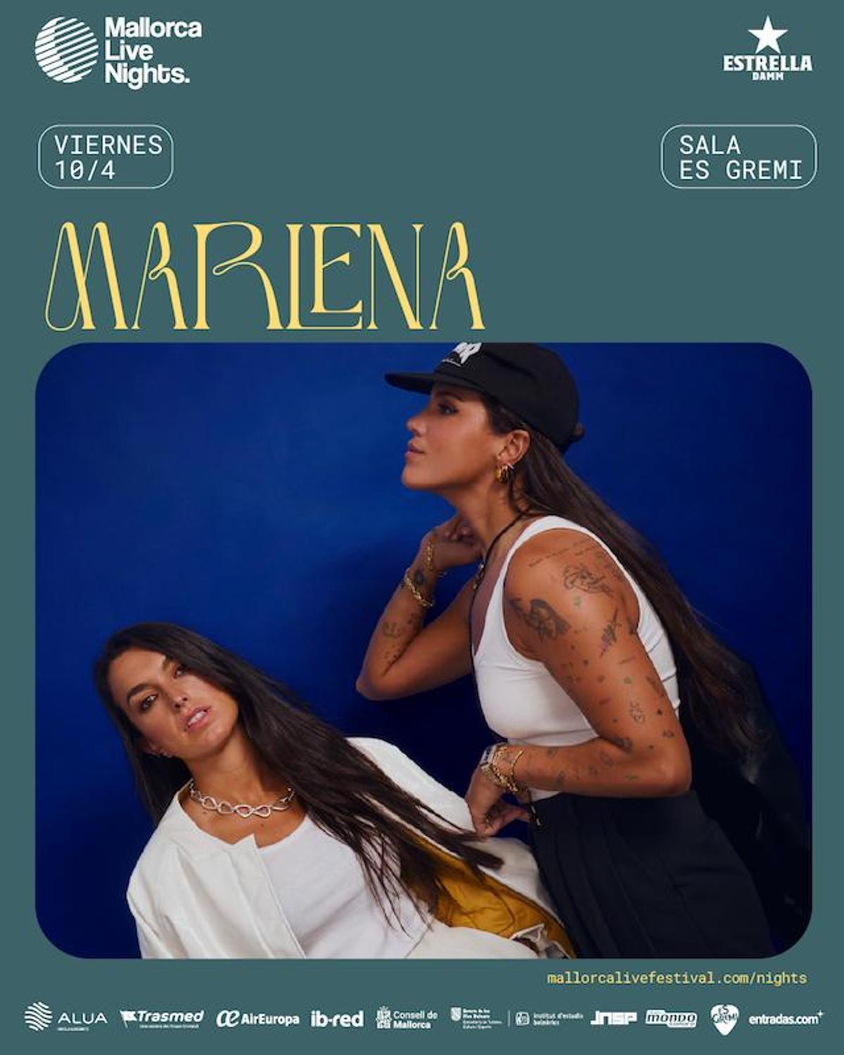 El dúo de pop Marlena se suma al cartel de Mallorca Live Nights