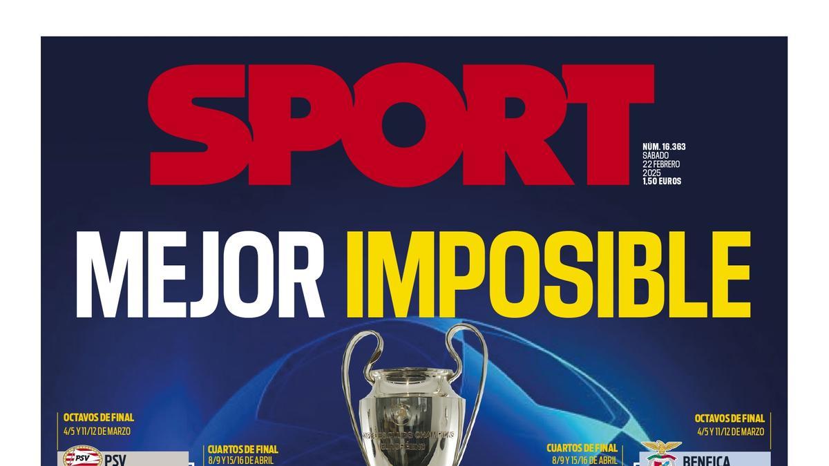 Comunicación | La portada de SPORT de hoy, sábado 22 de febrero de 2025