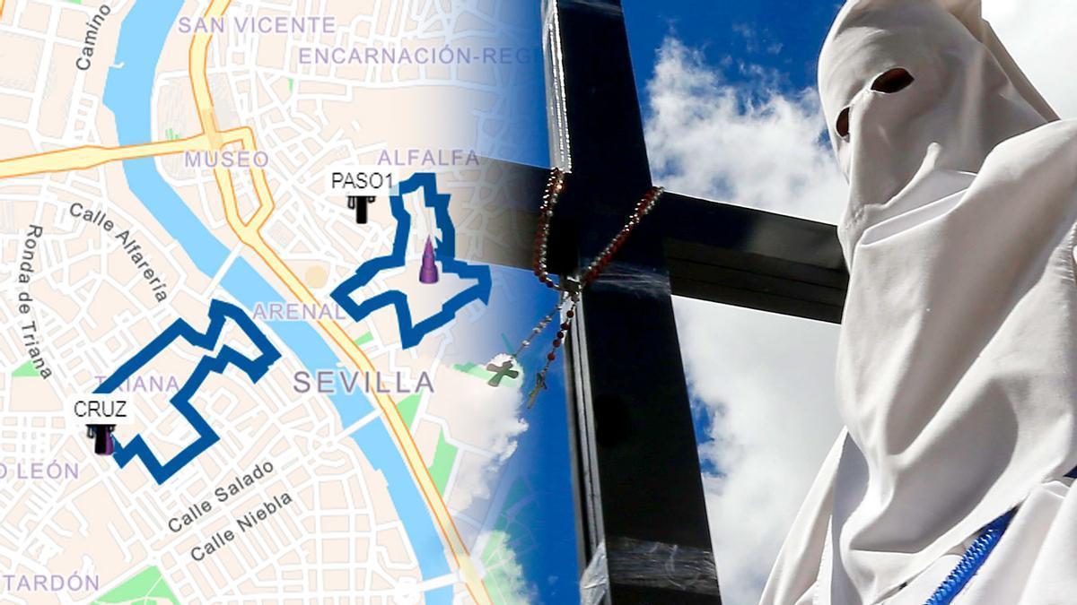Mapa en tiempo real de las procesiones de la Semana Santa de Sevilla 2026