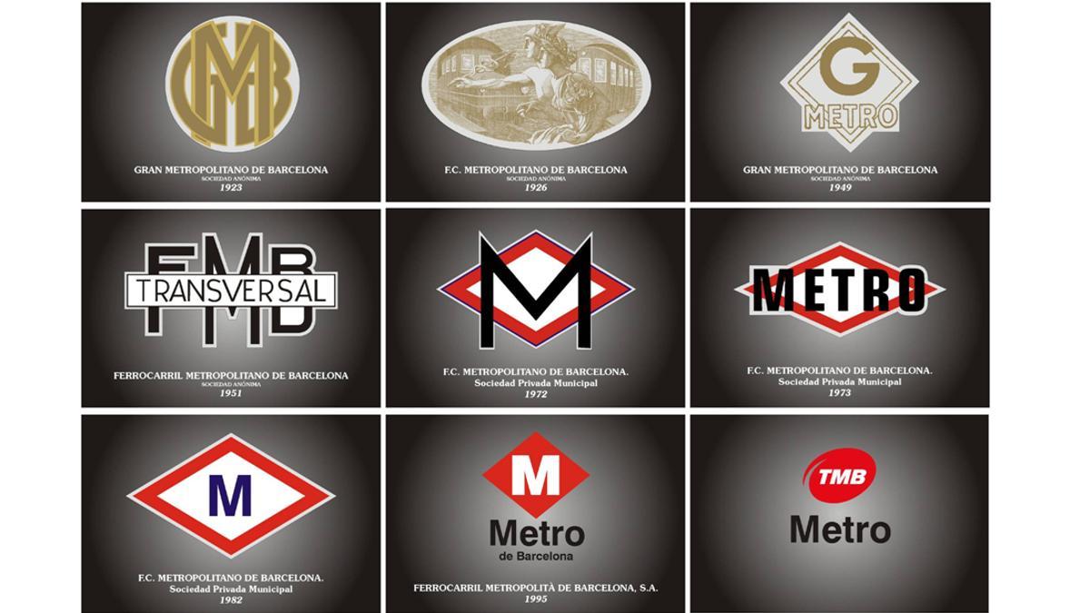 Los 100 años del metro de Barcelona, a través de sus logos
