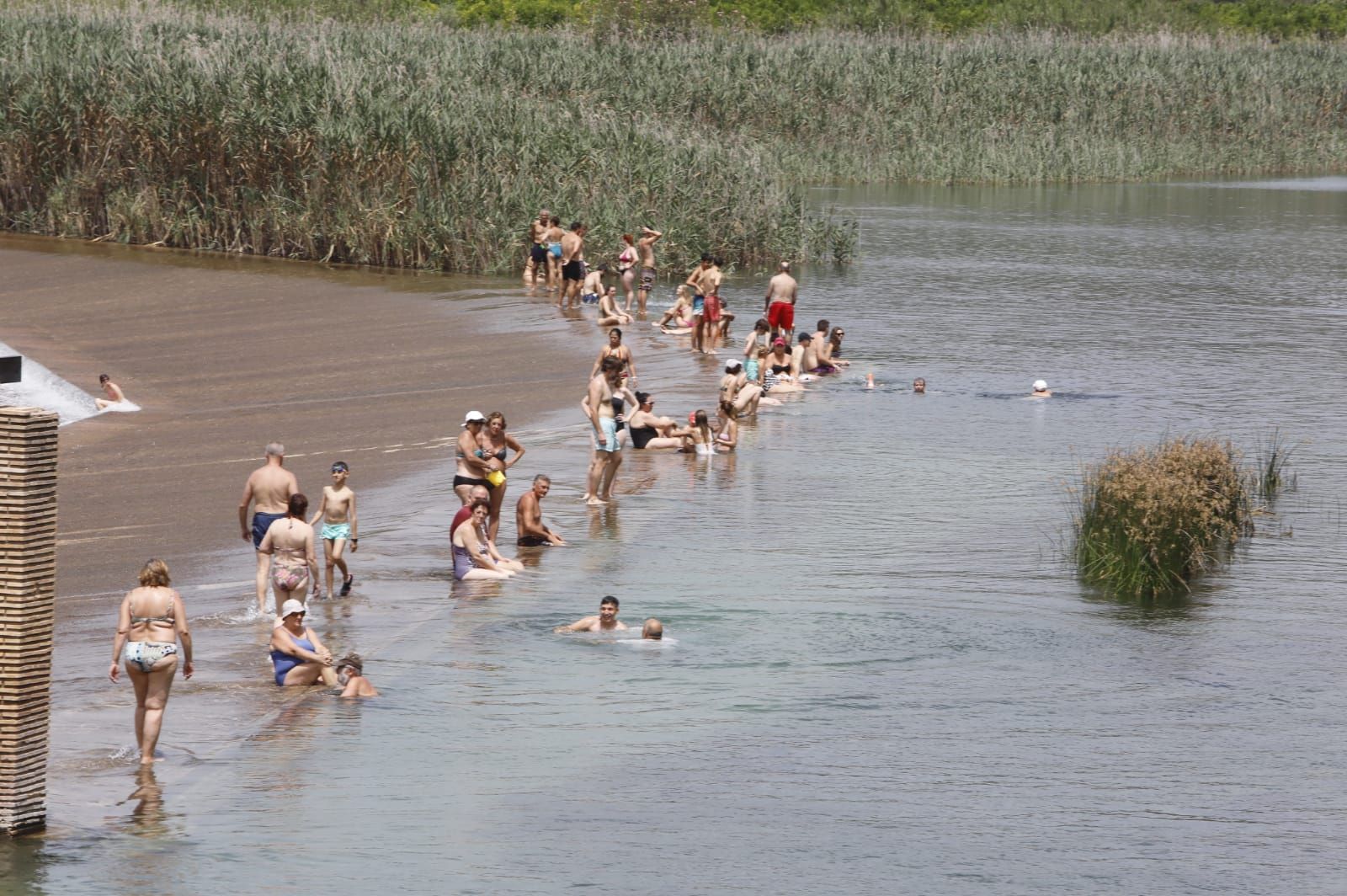 Decenas de personas acuden a l'Assut de Antella para refrescarse ...