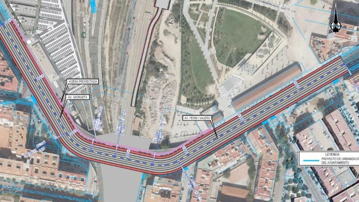 El puente de Giorgeta se sustituirá por una avenida con seis carriles de tráfico - Levante-EMV