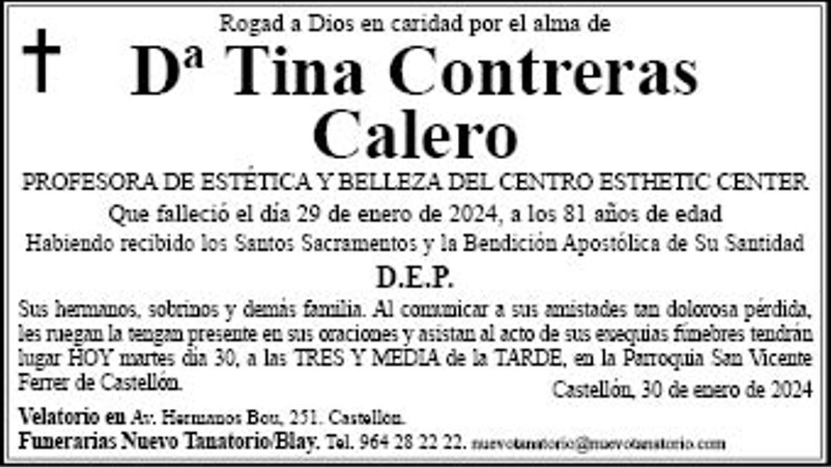 Dª Tina Contreras Calero
