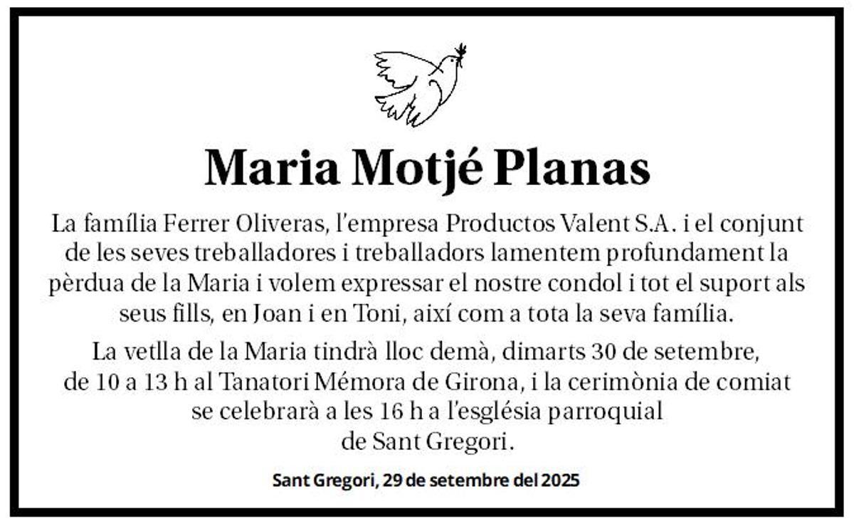 DEFUNCIONS | Necrològiques del 30 de setembre de 2025