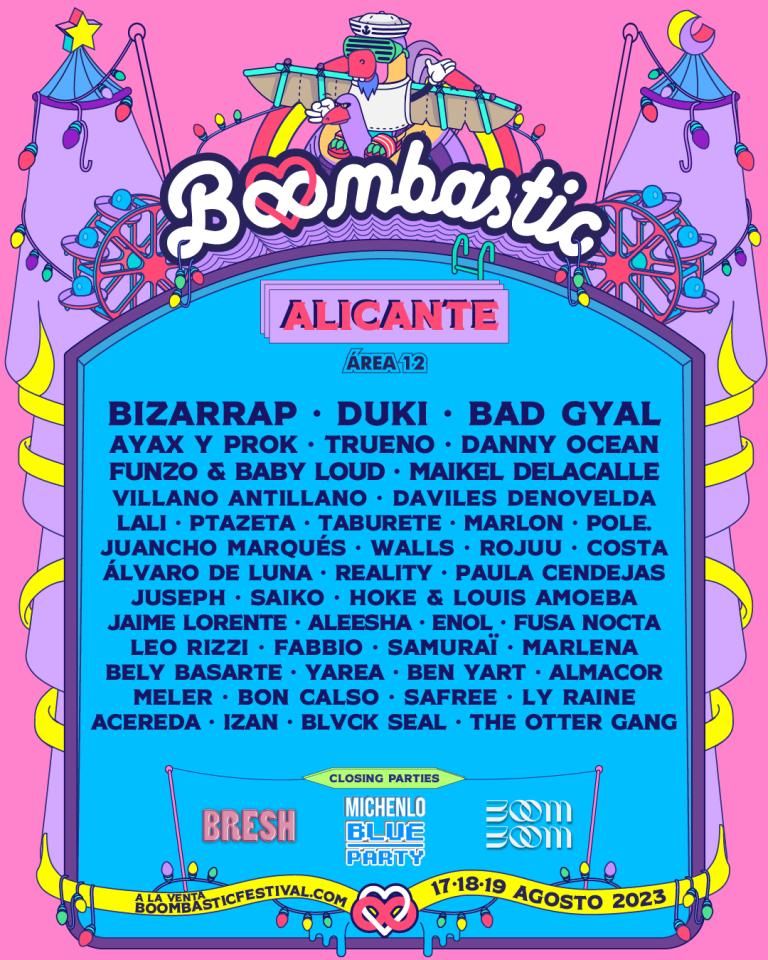 BOOMBASTIC ALICANTE 2023 | Cartel, artistas y novedades del festival de ...
