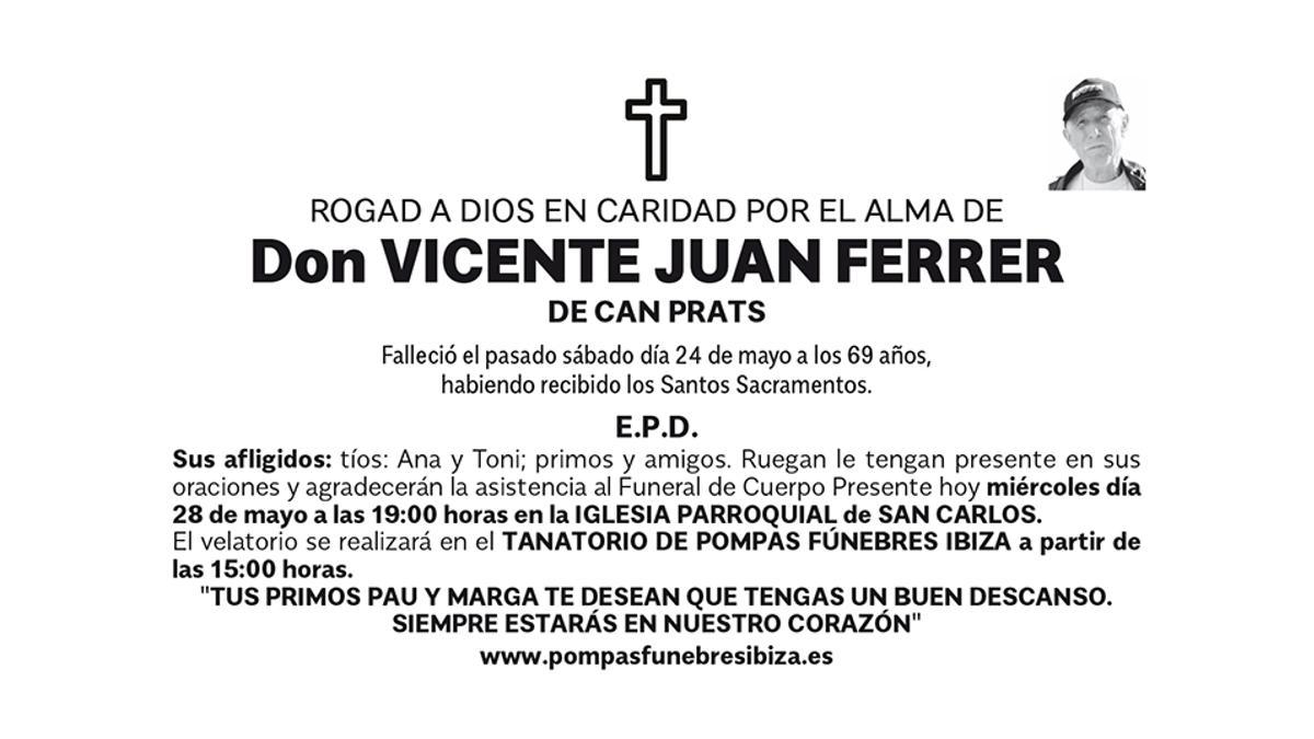 Esquela Vicente Juan Ferrer
