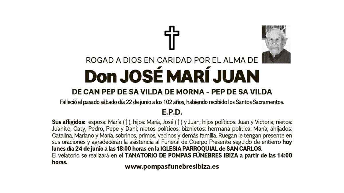 Esquela José Marí Juan
