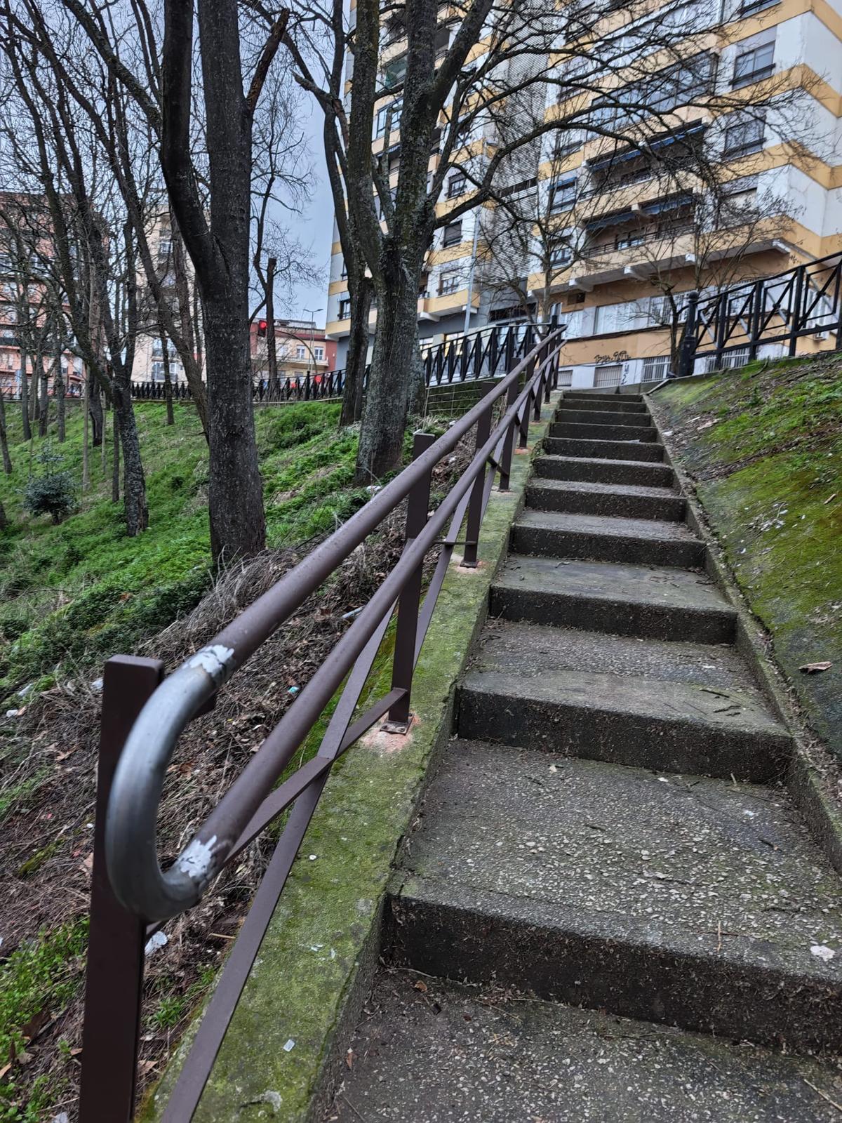 SEGURIDAD LA MADRILA CÁCERES | Las escaleras de acceso a las pistas ...