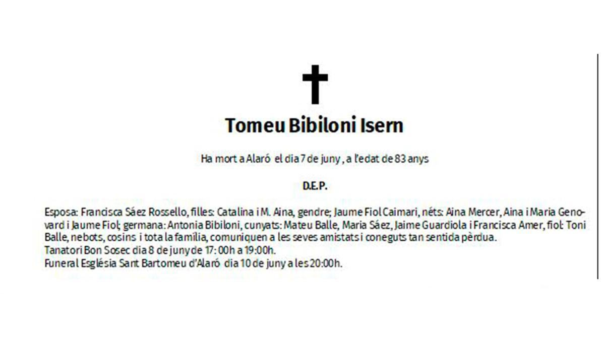 Tomeu Bibiloni Isern