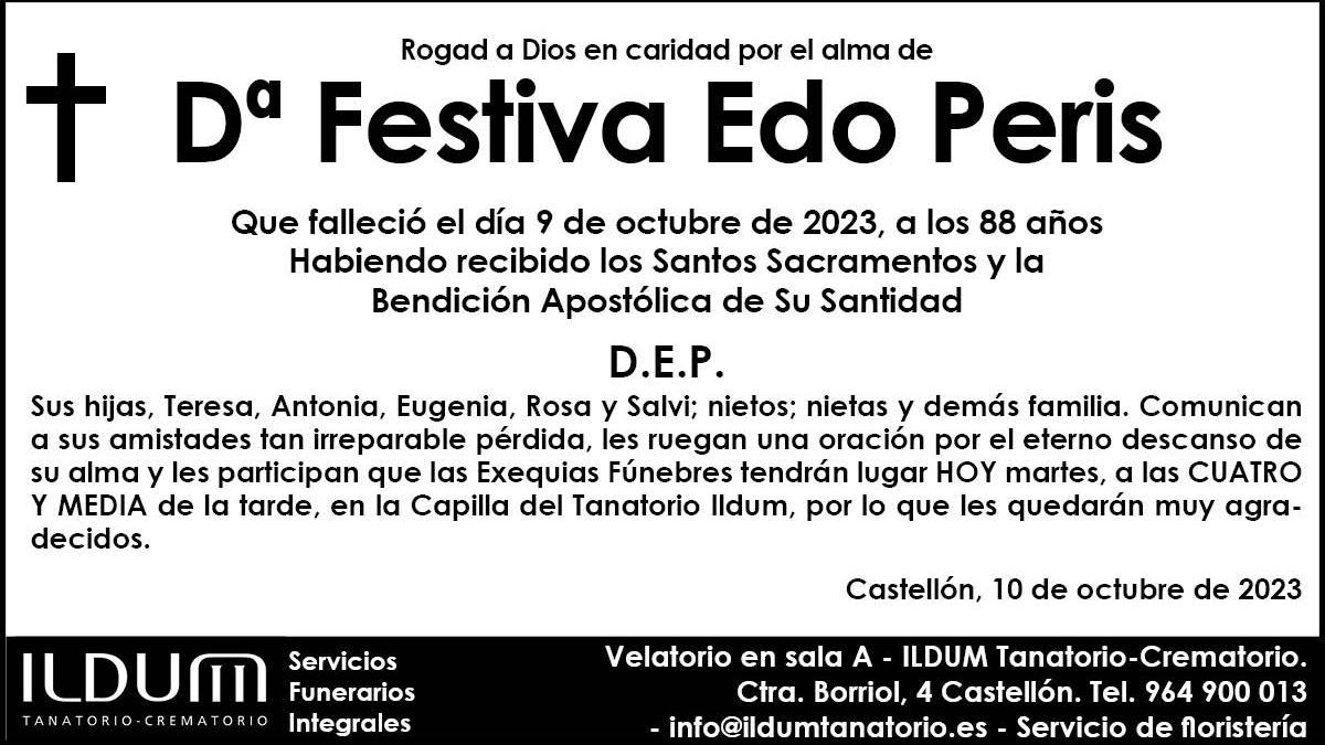 Dª Festiva Edo Peris - El Periódico Mediterráneo