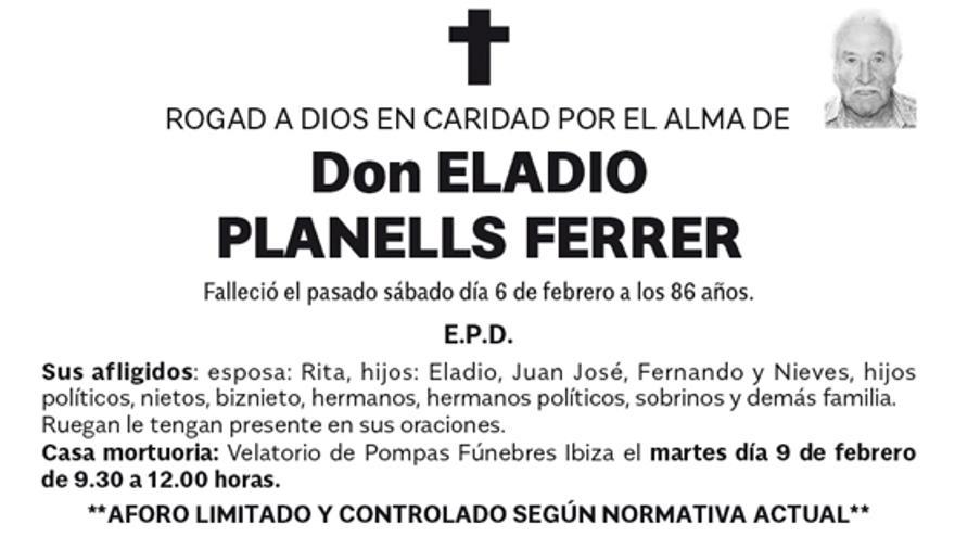 Esquela Eladio Planells Ferrer - Diario de Ibiza
