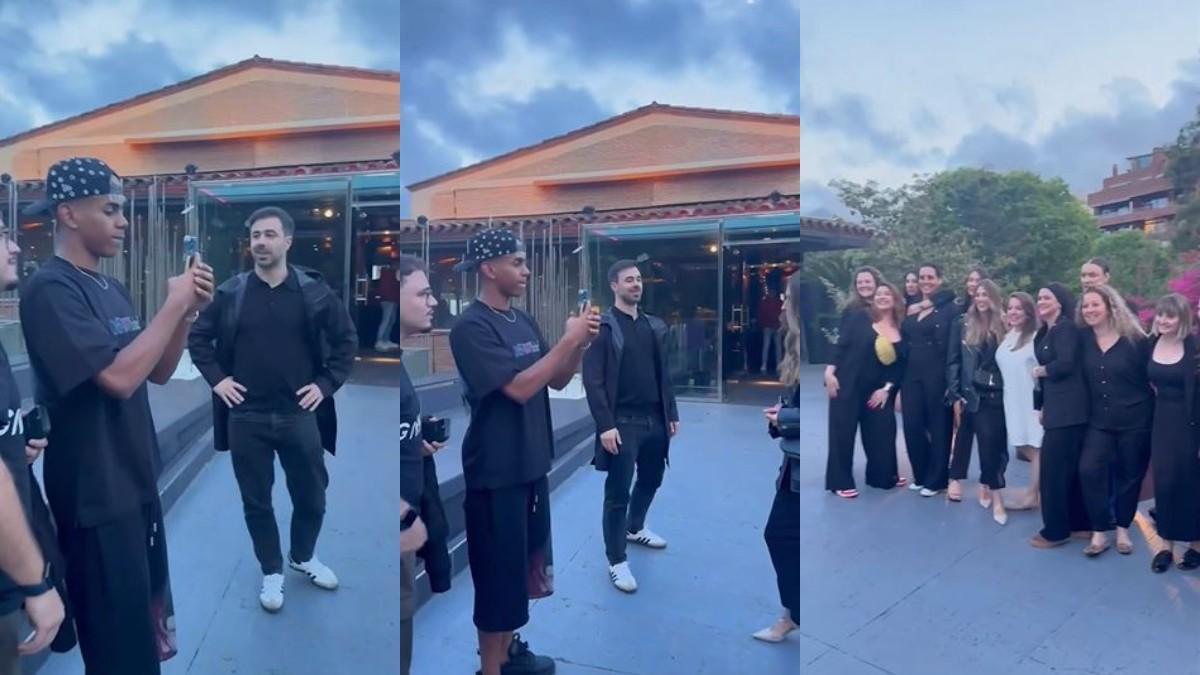 Lo más surrealista que verás hoy: Lamine Yamal haciendo una foto a un grupo que tardó en ...