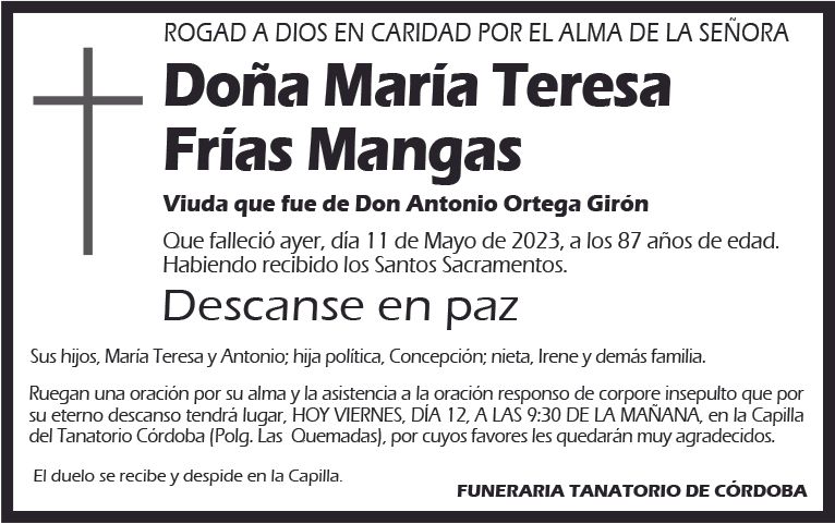 María Teresa Frías Mangas - Diario Córdoba