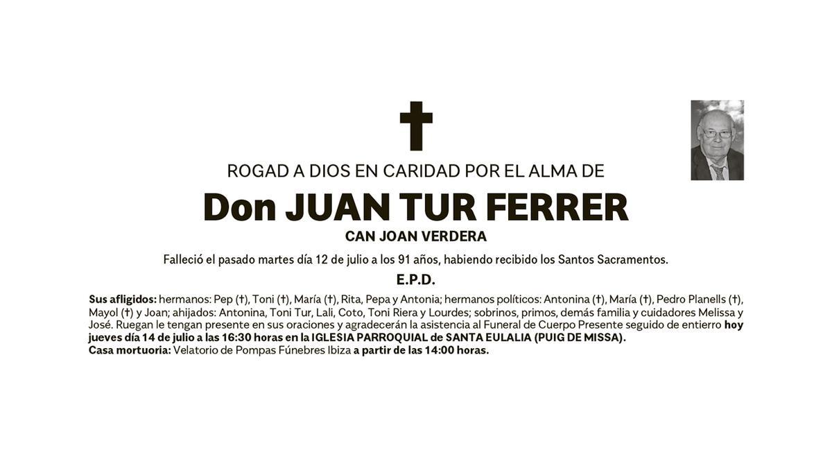 Esquelas Juan Tur Ferrer