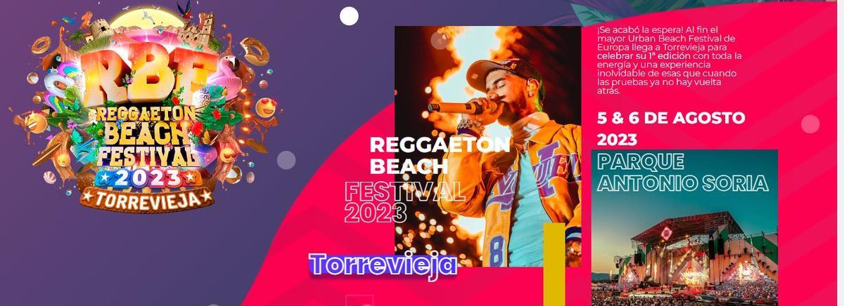 Torrevieja: El Tour Reggaetón Beach Festival llega por primera vez a la ciudad el 5 y 6 de agosto