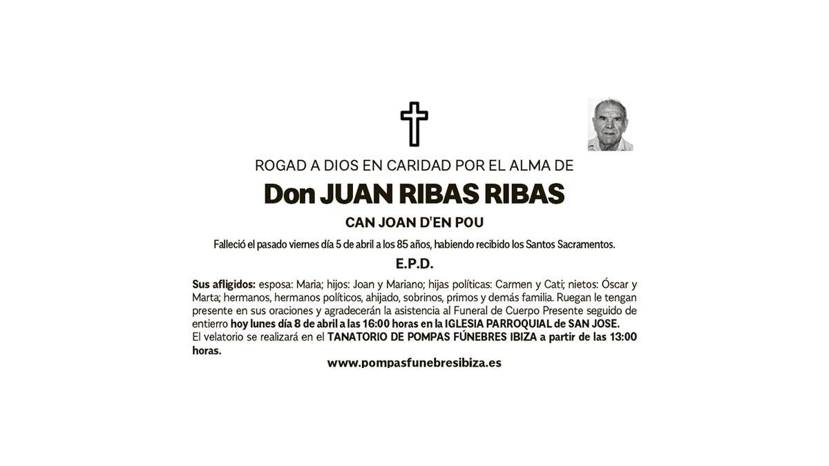 Esquela Juan Ribas Ribas