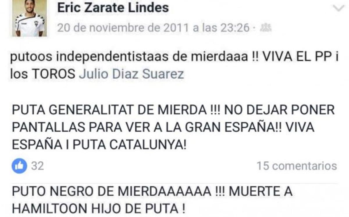 El Lleida rescinde el contrato de Eric Zárate por sus insultos en las