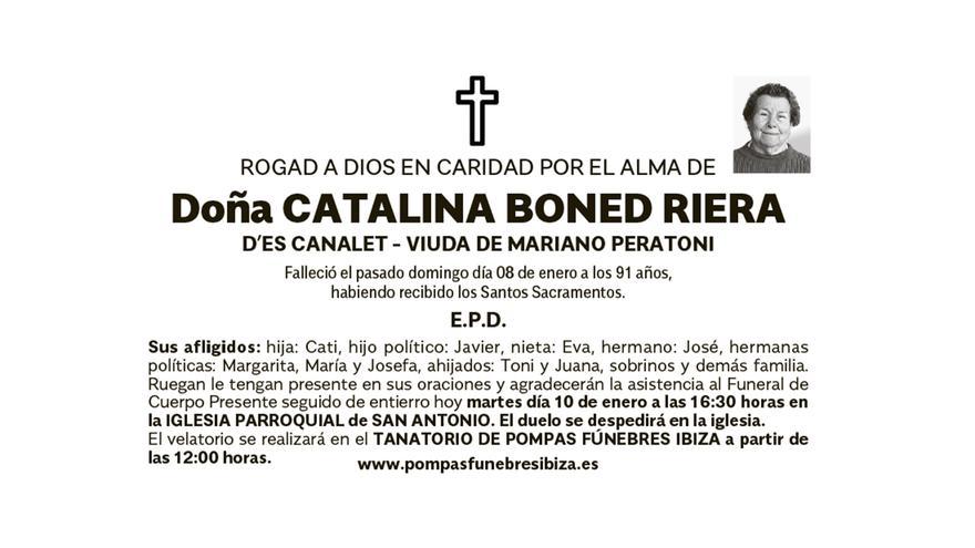 Esquela Catalina Boned Riera - Diario de Ibiza