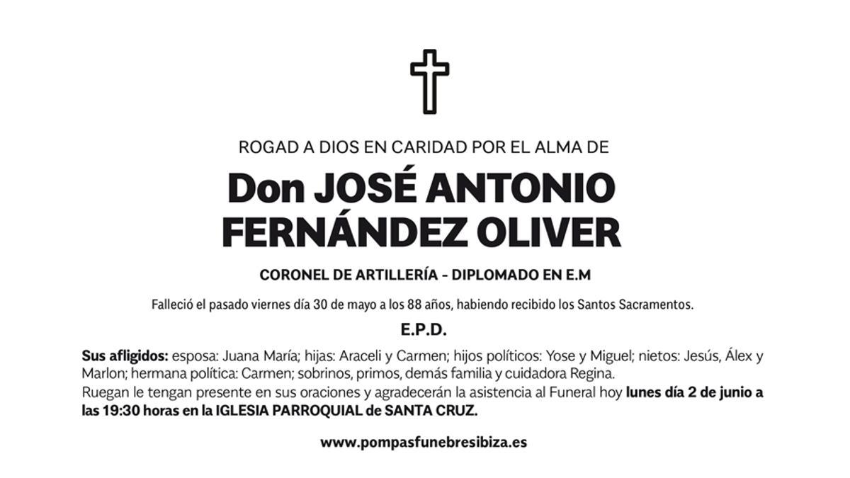Esquela José Antonio Fernández Oliver