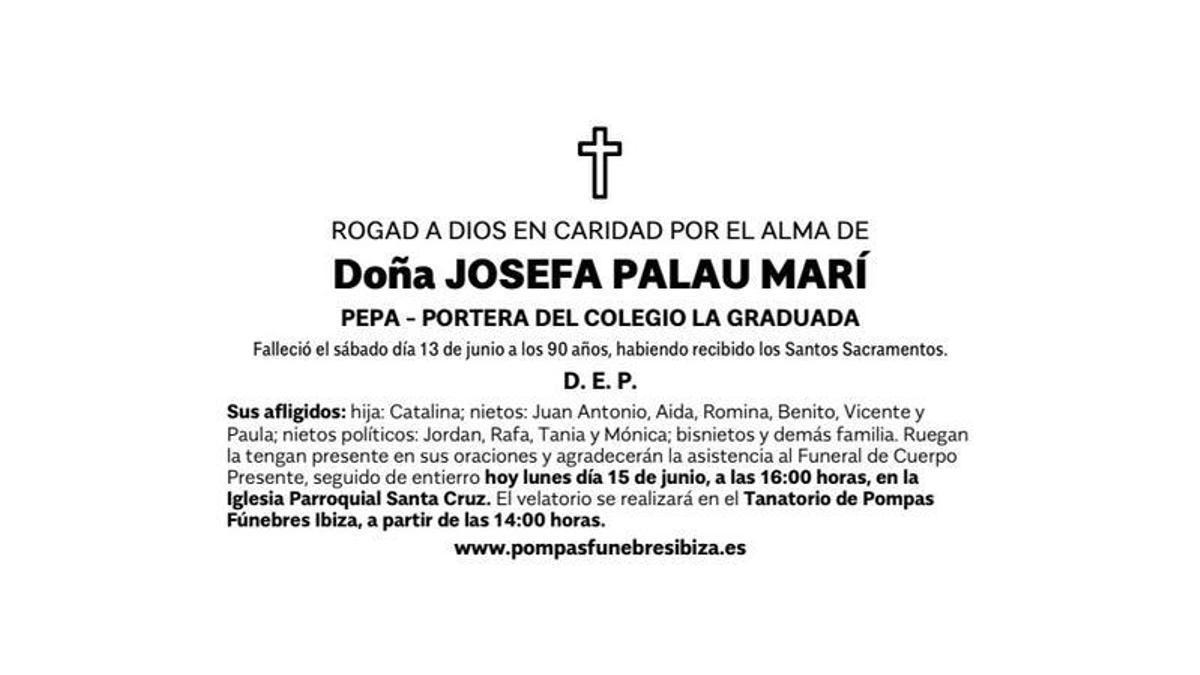 Esquela Josefa Palau Marí