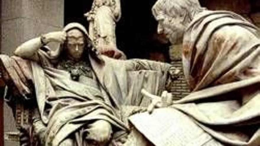 La escultura de Nerón y Séneca irá en el Pretorio