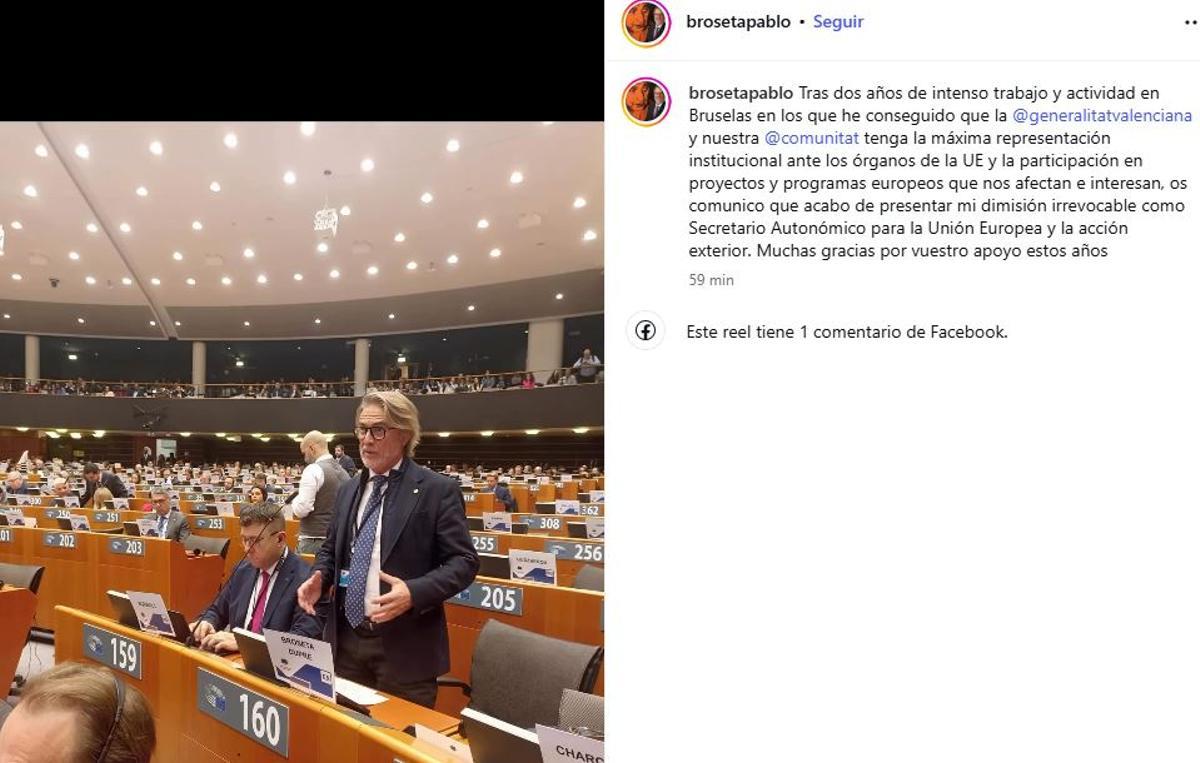 Pablo Broseta dimite y abre la puerta del Consell a Ruth Merino