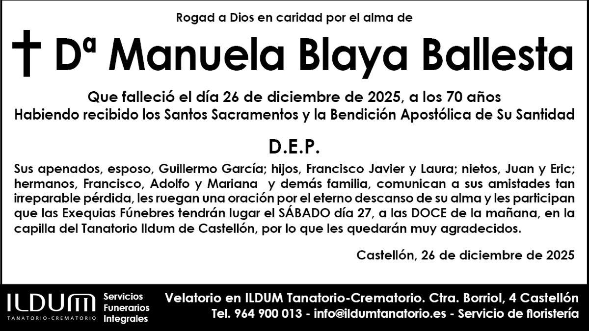 Dª Manuela Blaya Ballesta