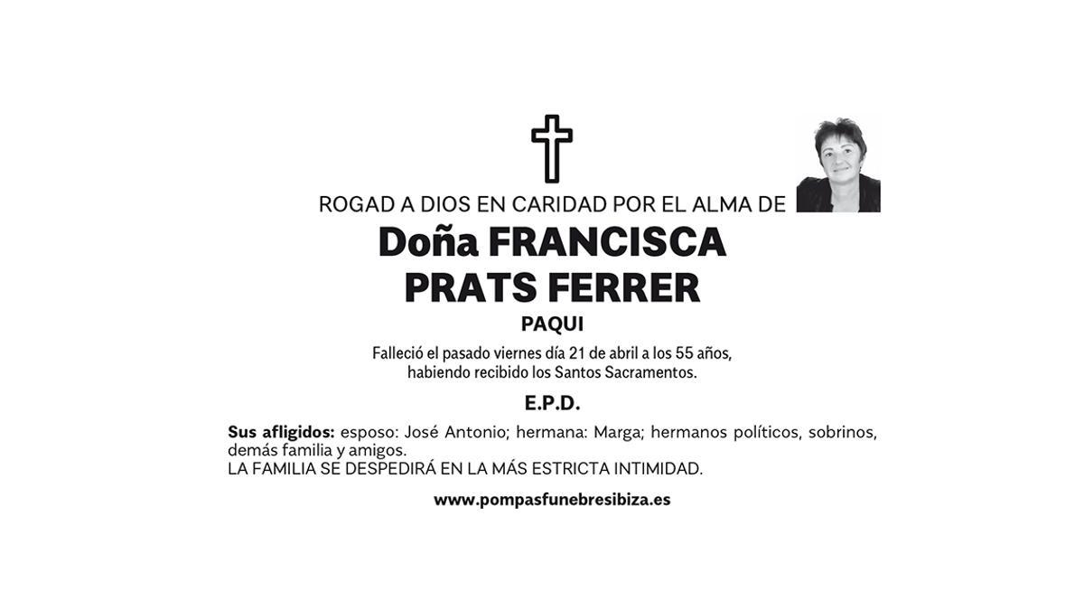 Esquela Francisca Prats Ferrer