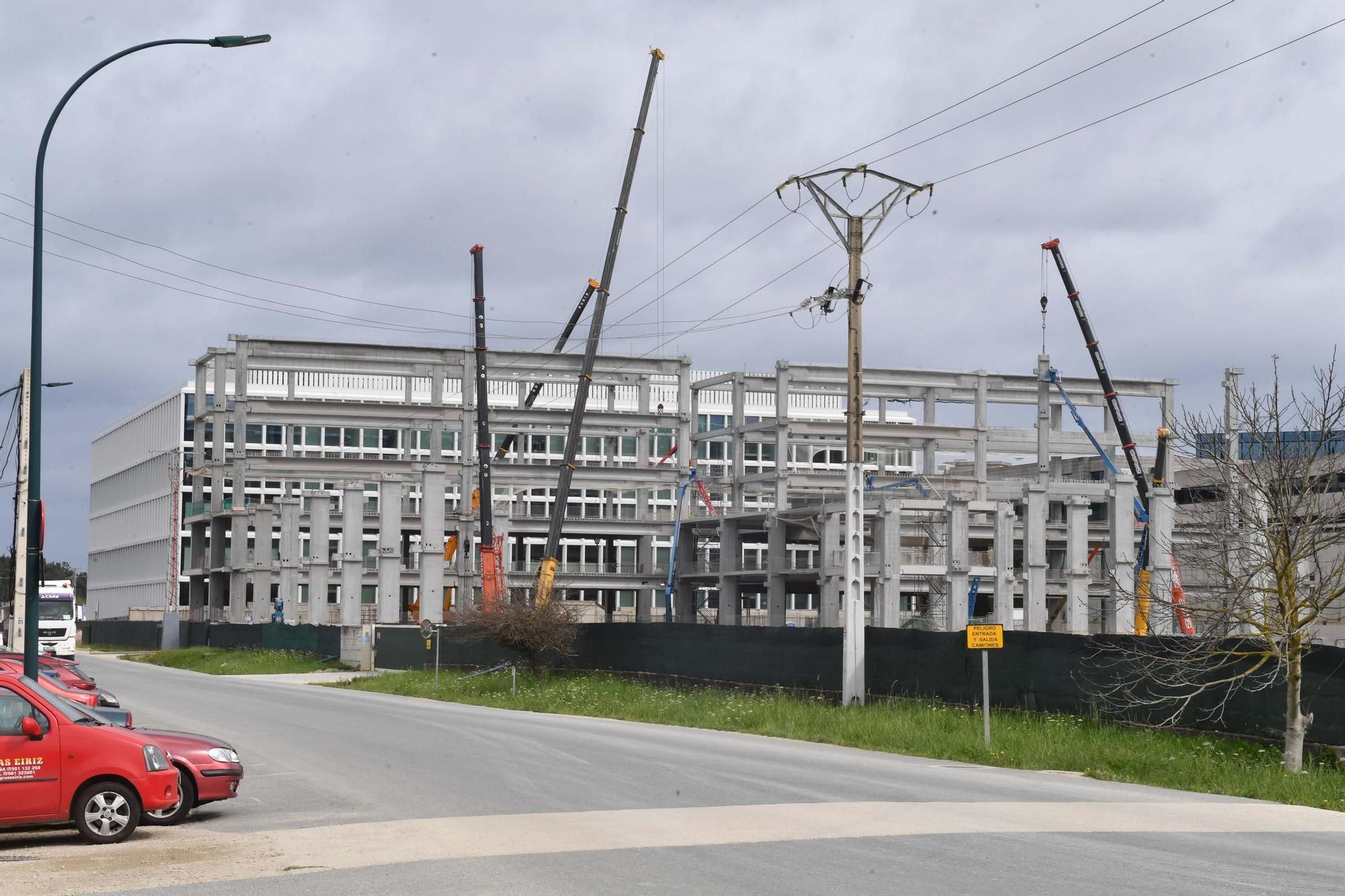Obras del nuevo edificio de Inditex en Arteixo, en A Coruña