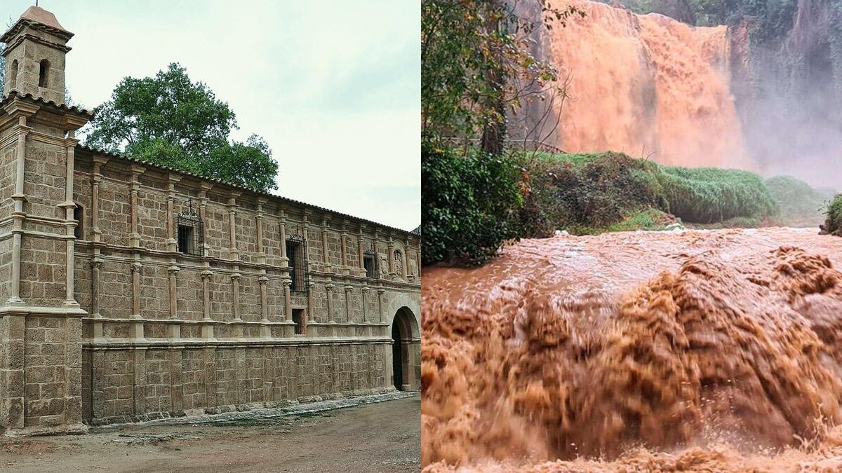 Impactante: El Monasterio de Piedra de Zaragoza anegado de agua por la DANA